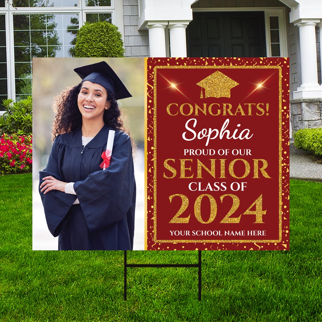 Personalized Graduation Yard Sign 2024 With Photo Grad Sign, Class of ...