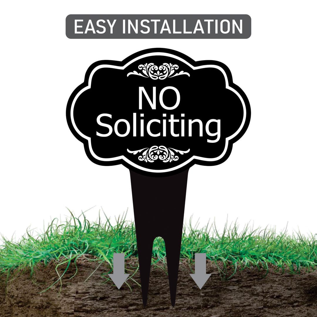 No Soliciting Yard Sign, Rust-free Aluminum Lawn Sign With Stake, 10x14 ...