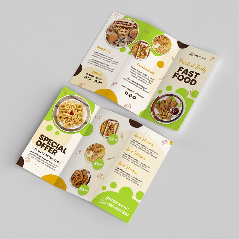 Custom Printed Brochure for Business Personalized Menu Upload - Etsy