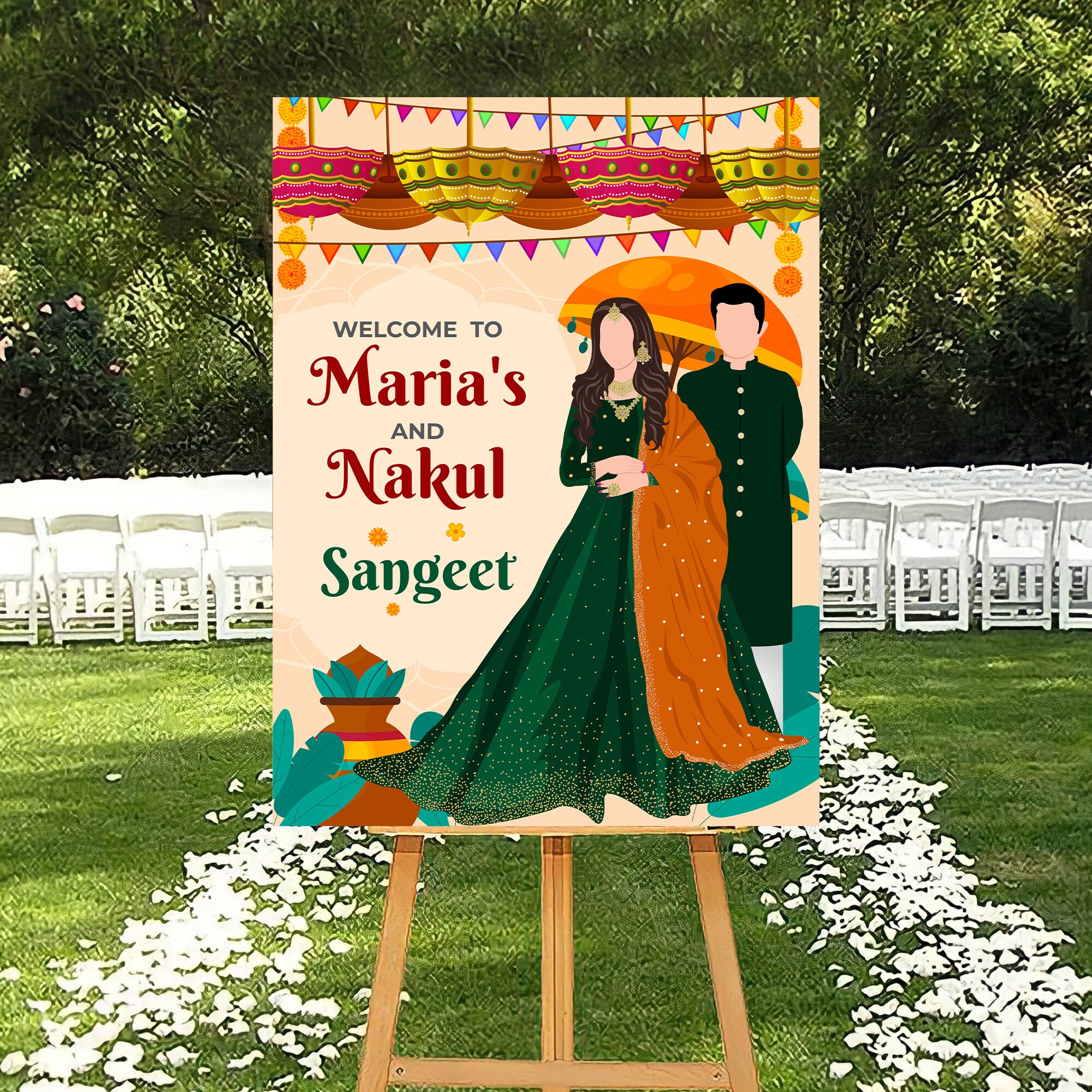 Custom Sangeet Foam Board Poster Sign Indian Wedding Decor - Etsy