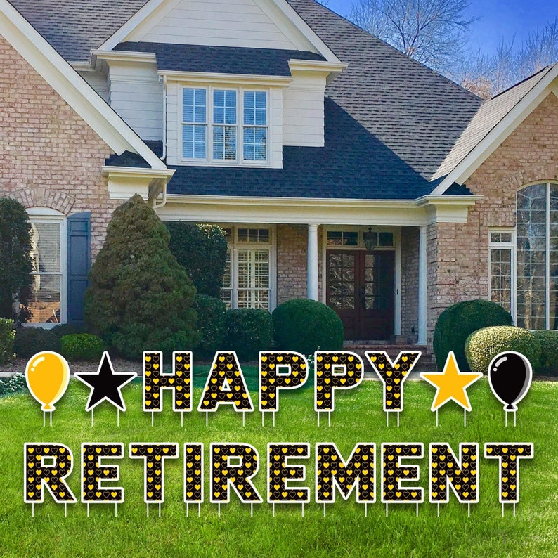 Happy Retirement Yard Sign Letters Happy Retirement Yard | Etsy