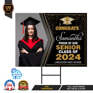 Personalized Graduation Yard Sign 2024 With Photo Grad Sign, Class of ...