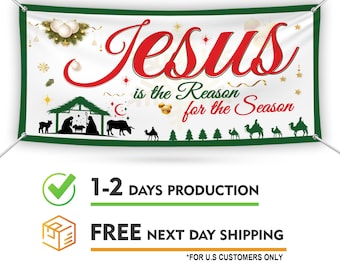 Jesus is the Reason for the Season Vinyl Banner Sign - Etsy