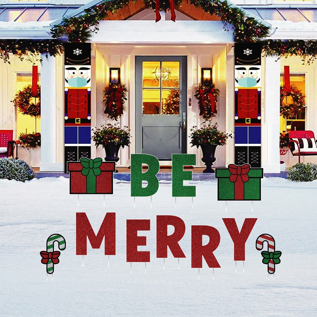 Be Merry Christmas Yard Sign Letters Christmas Yard Décor - Etsy