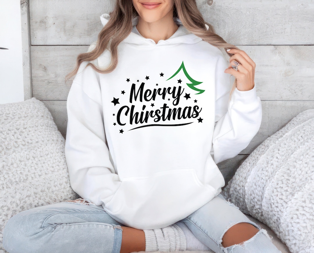 Merry Christmas Hoodie, Christmas Tree Unisex Hoodies, Xmas Party ...