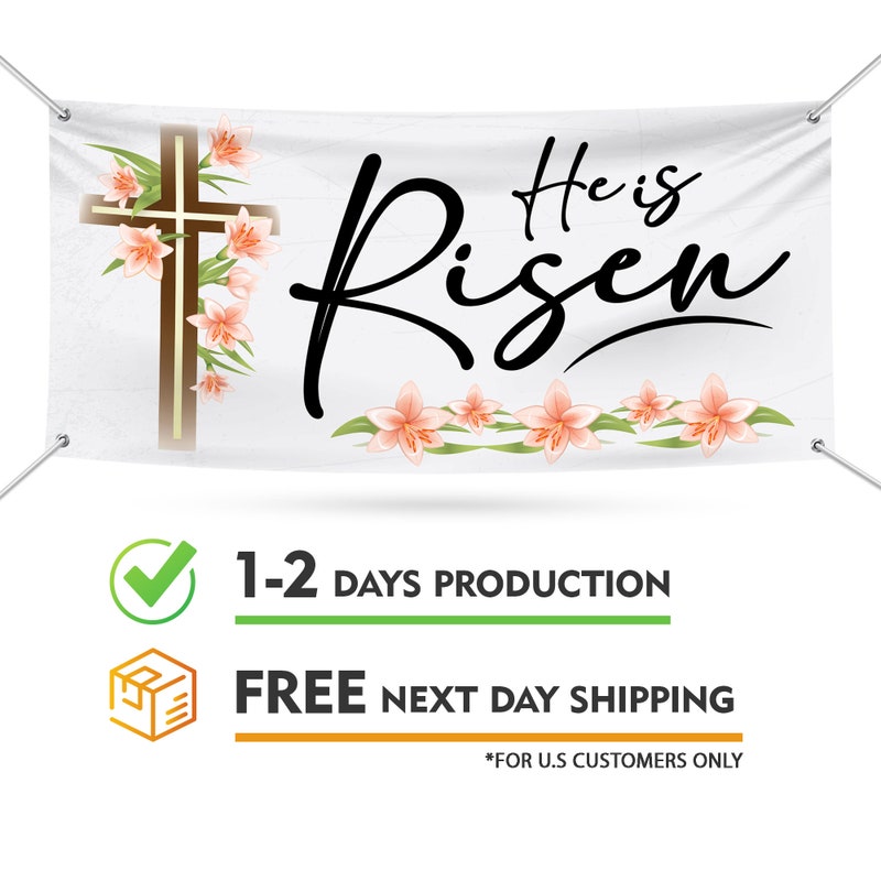 He is Risen Banner - Etsy
