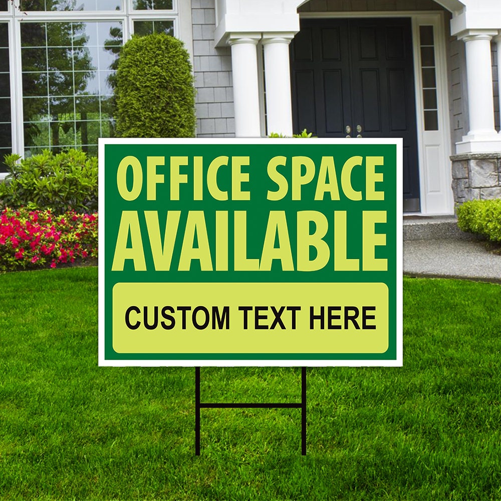 Office Space Available Yard Sign Personalized - Coroplast Custom Office ...