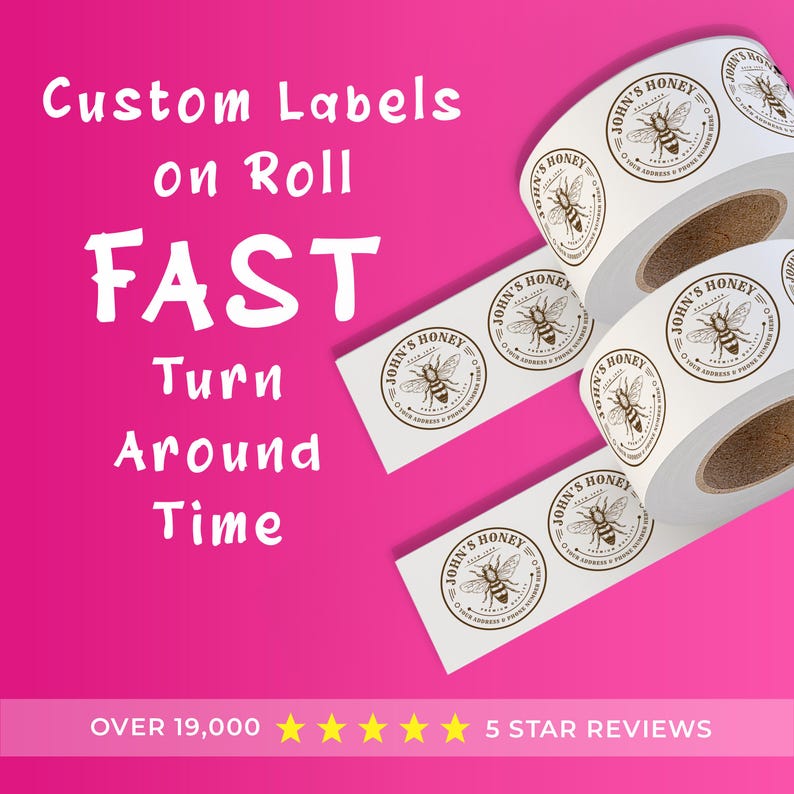 Labels on Roll, Premium Gloss Waterproof Labels, Bulk Custom Sticker ...