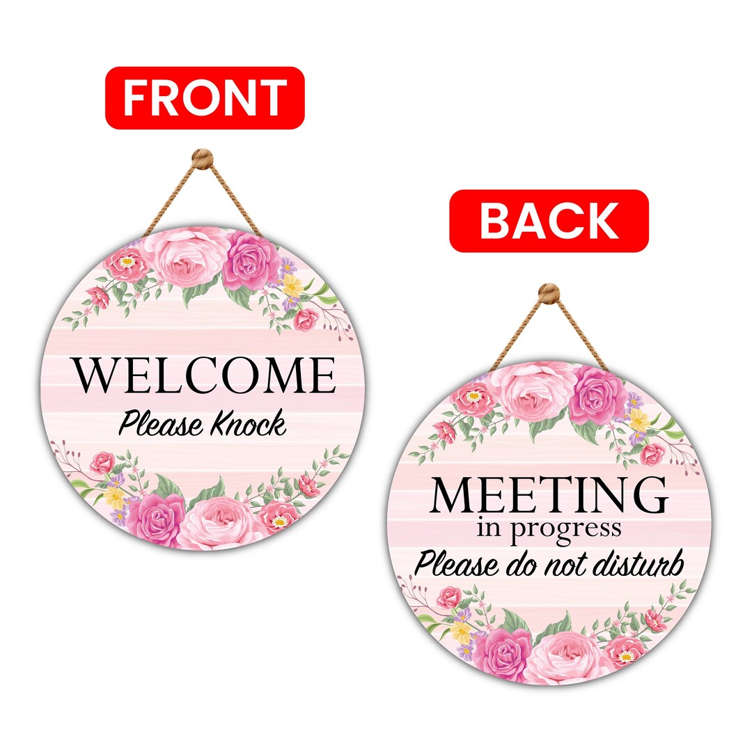 Meeting Do Not Disturb Door Sign 12", Double Sided Easy to Mount PVC ...