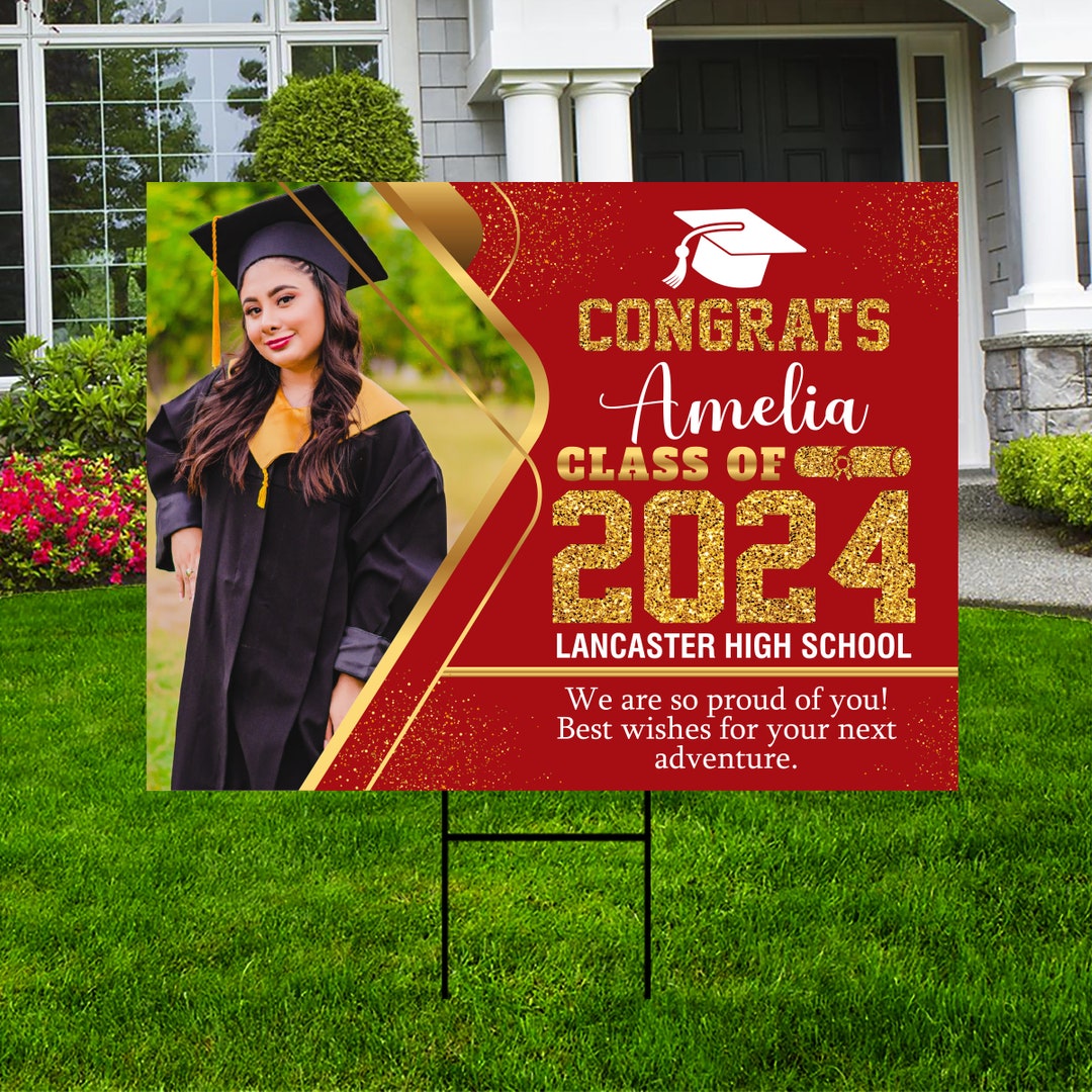 Personalized Graduation Yard Sign 2024 With Photo Grad Sign, Class of ...
