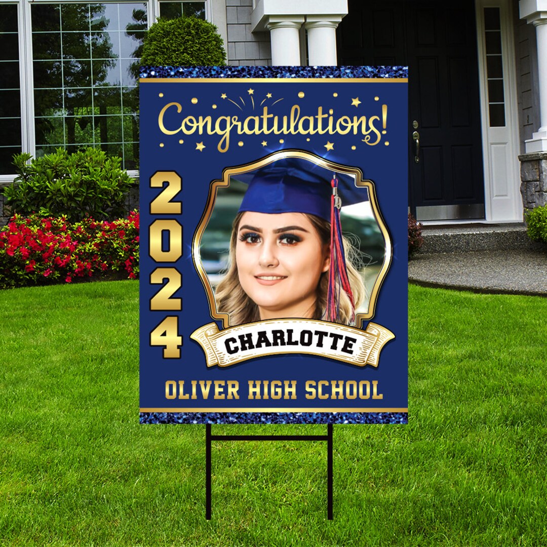 Personalized Graduation Yard Sign 2024 With Photo Grad Sign, Class of ...