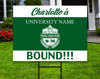 Personalized College Bound Yard Sign College Logo Sign - Etsy