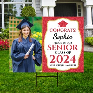 Personalized Graduation Yard Sign 2024 With Photo Grad Sign, Class of ...