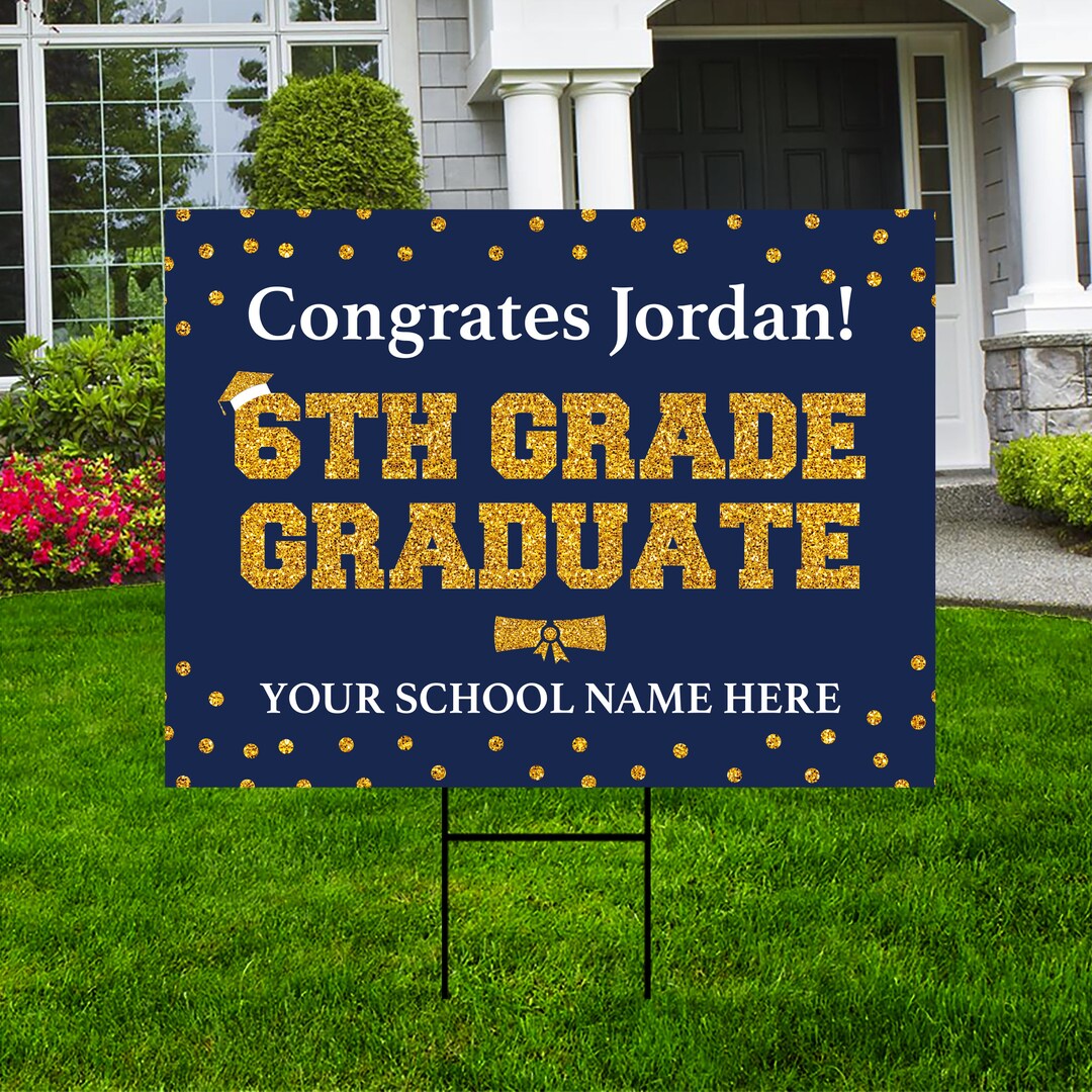 Personalized Elementary Graduation Yard Sign 2024, Middle School ...