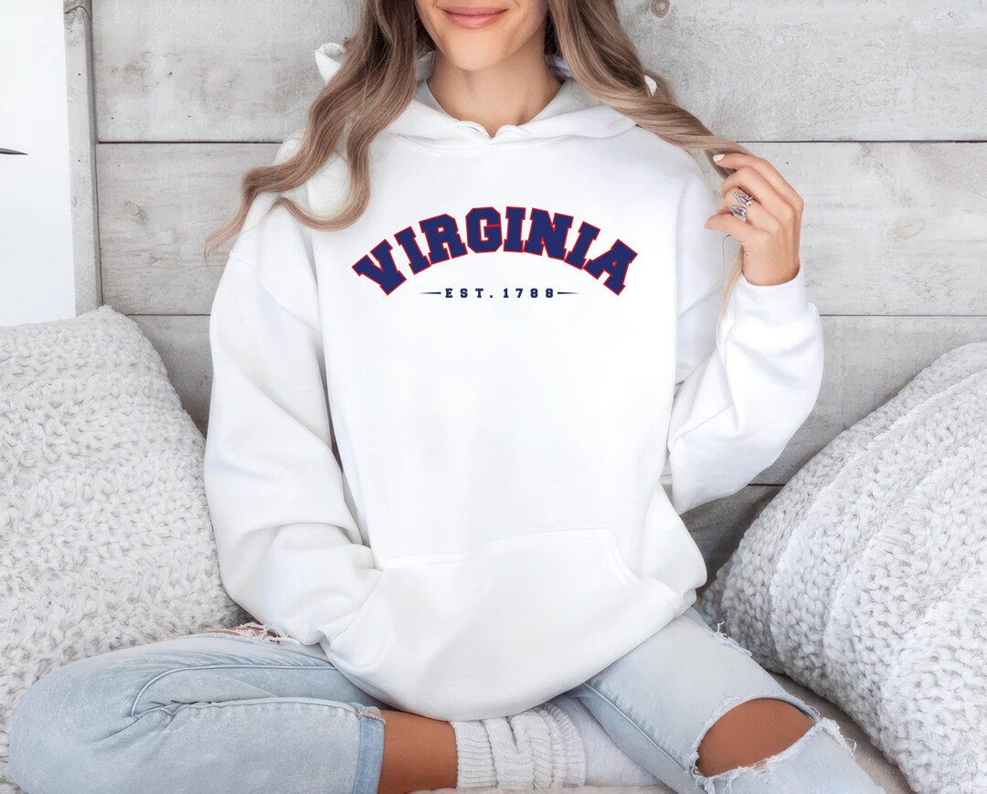 Virginia Hoodie, Vintage Virginia Unisex Hoodies, Virginia Established ...