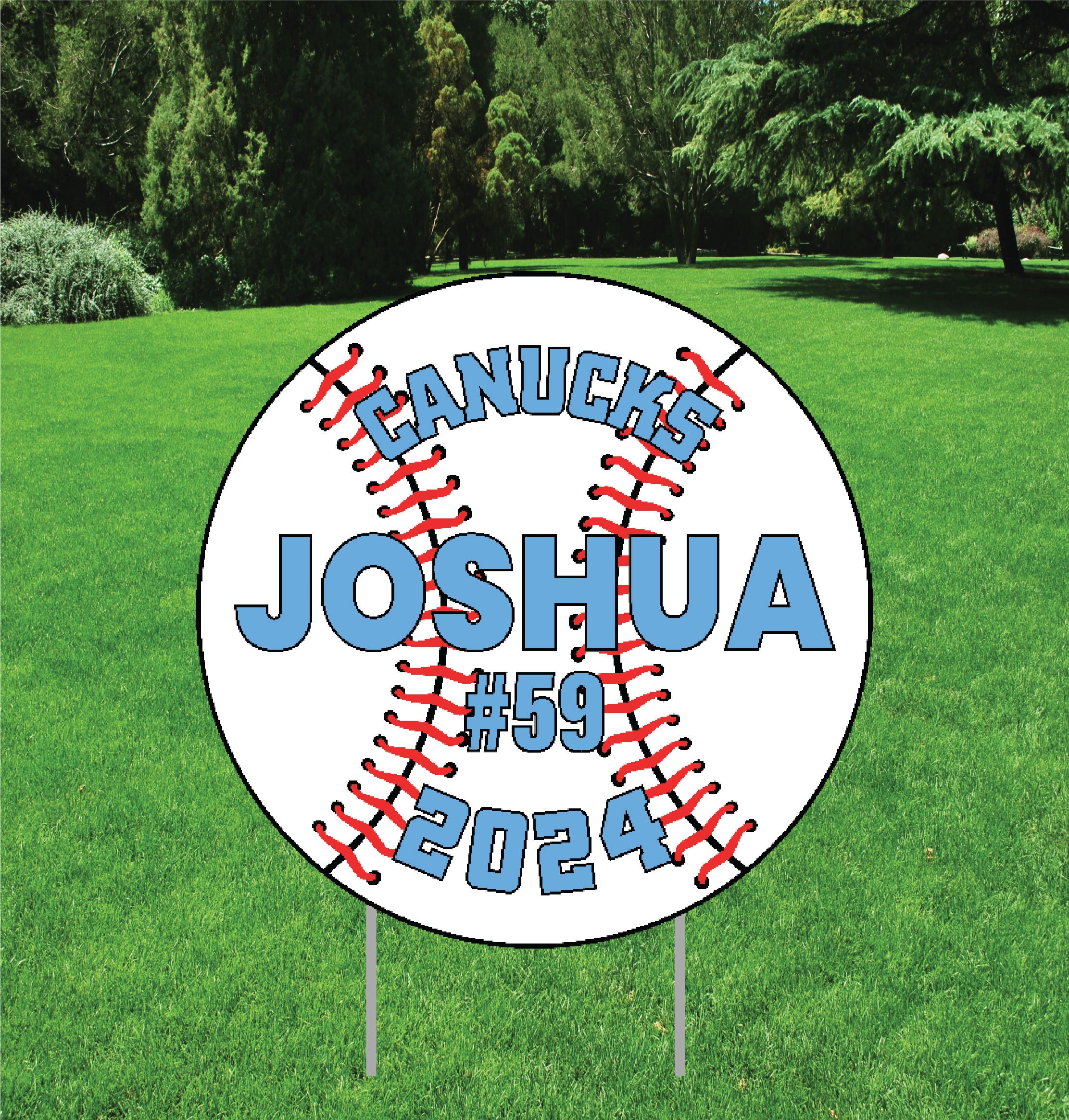 Personalized Baseball Yard Sign Decoration - Custom Team, Name, Number ...