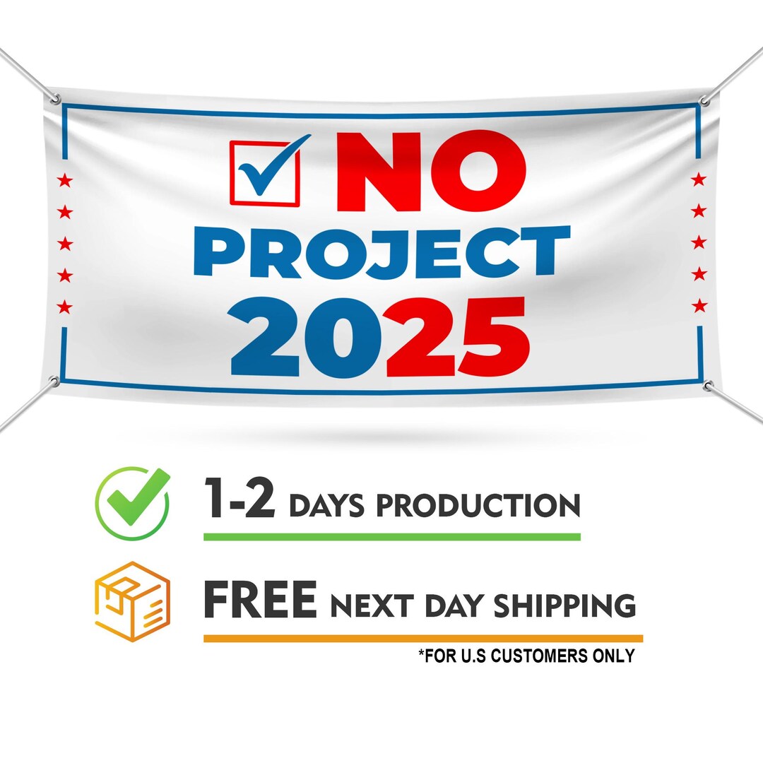 Stop Project 2025 Banner Sign, 13 Oz Waterproof Vote Democrat Banner ...