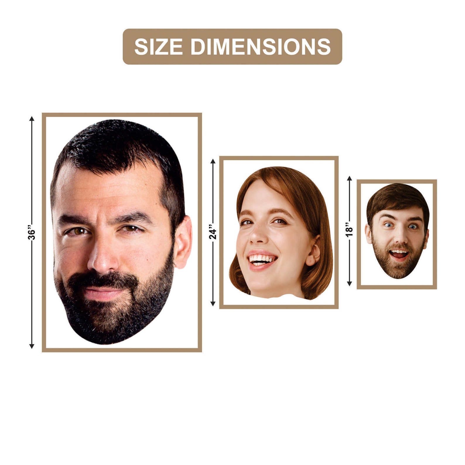 Custom Big Head Face Cutouts, Wedding Heads, Bachelorette Groom Face ...