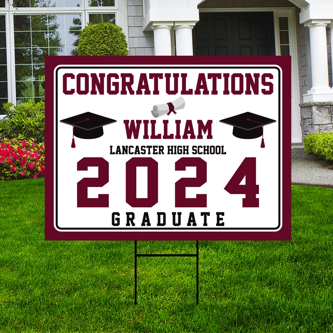 Custom Graduation Yard Sign 2024 Coroplast Grad Sign, Class of 2024 ...