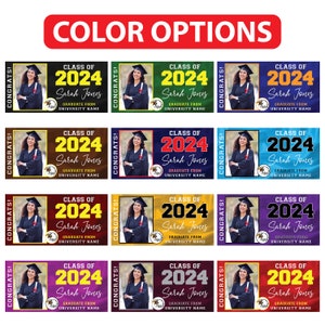 Graduation 2024 Personalized Banner Sign With Photo 13 Oz Heavy Duty ...