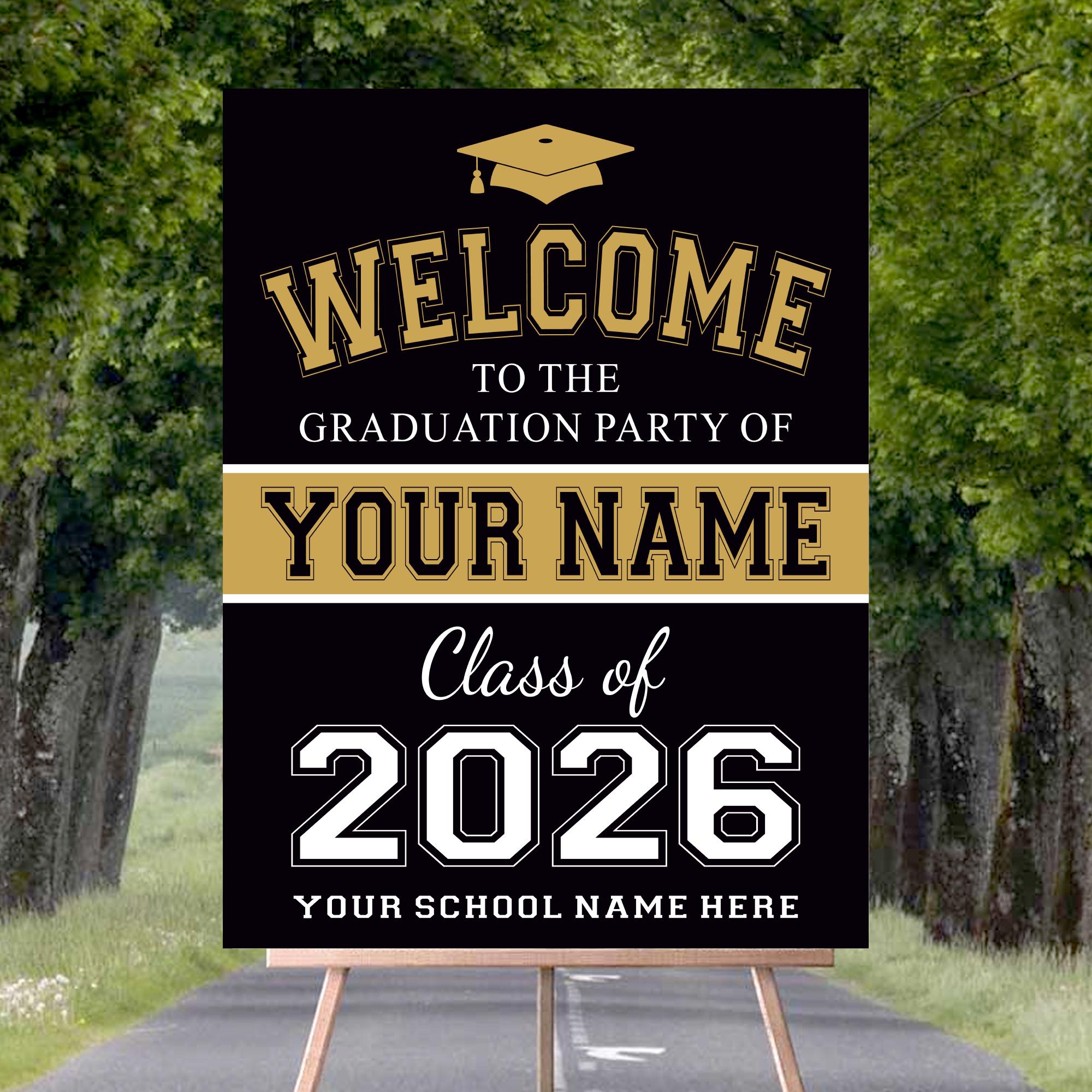 Personalized Graduation Welcome Sign, Custom Class of 2026 Party Sign ...