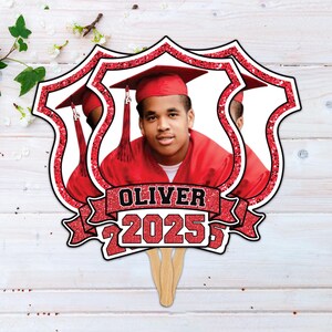 Custom Face Fans With Wooden Handle, Graduation Head, Grad Face Fans ...