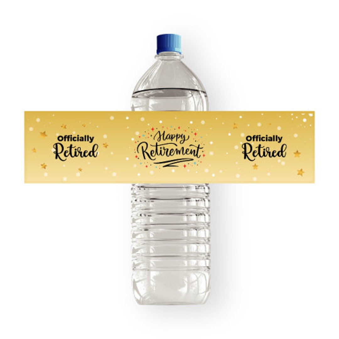 25 Pcs Happy Retirement Water Bottle Labels, Officially Retired Water ...