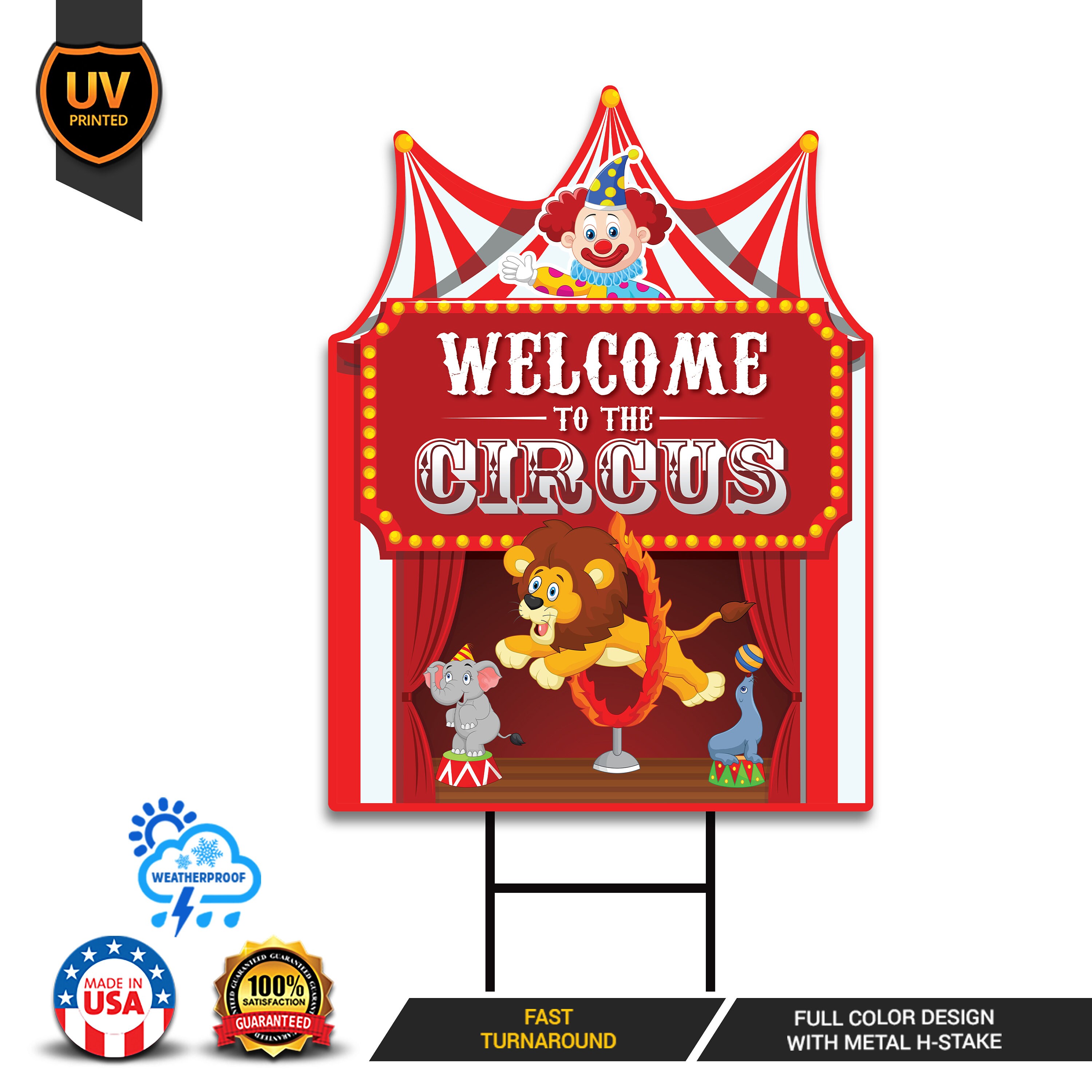 Circus Yard Sign Cutout, Coroplast Carnival Themed Party Decorations ...