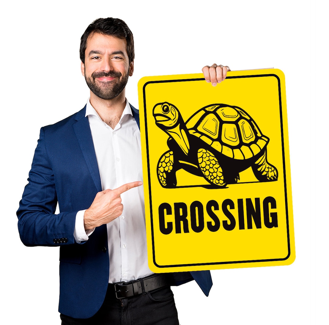 Turtle Crossing Aluminum Sign Only Turtle Warning Metal Signage ...