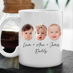 Personalized Baby Photo Mug, Custom Baby Face Pattern Mug, Father's Day ...