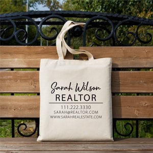 Custom Realtor Tote Bag, Personalized Business Tote Bag, Custom Real ...