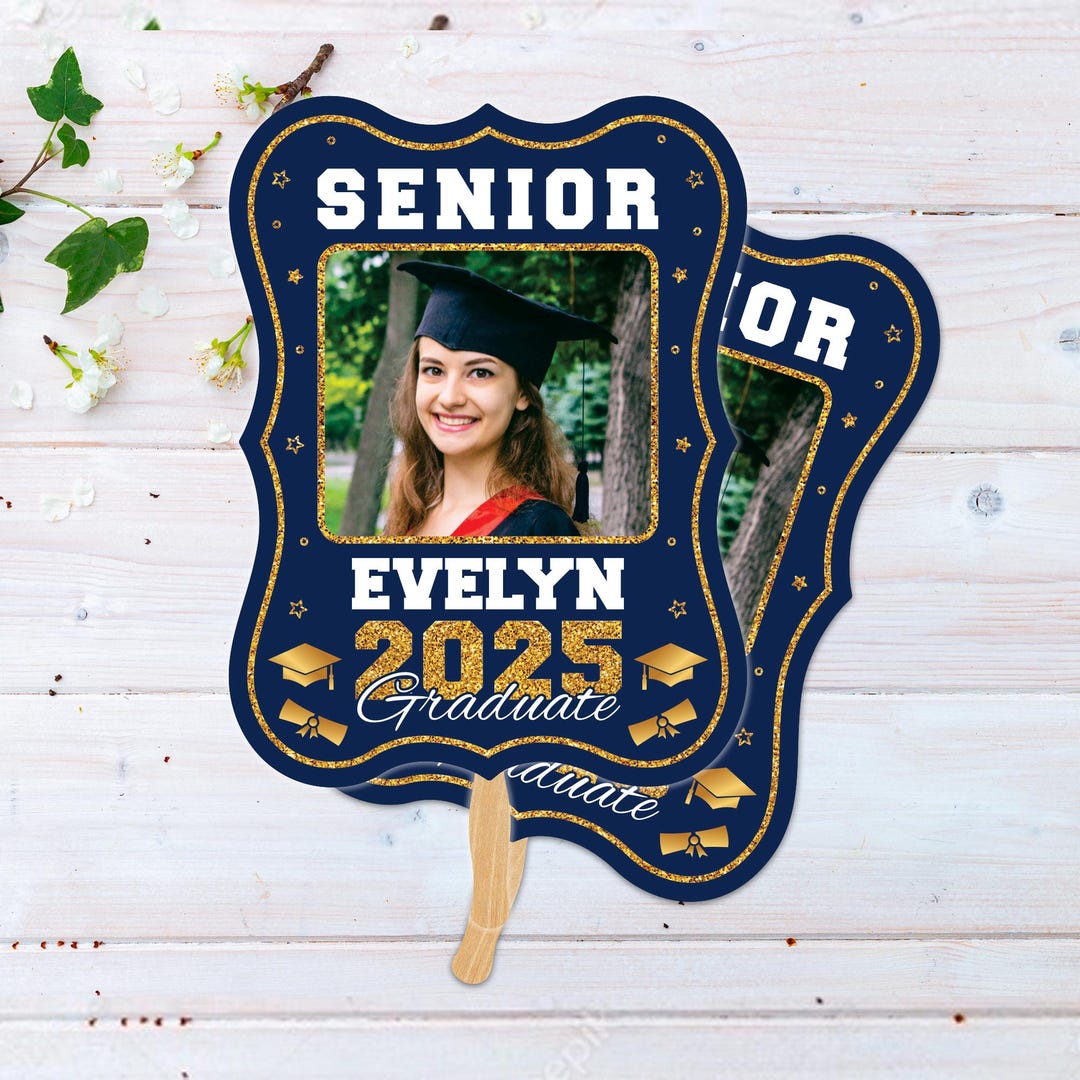 Custom Face Fans With Wooden Handle, Graduation Head, Grad Face Fans ...