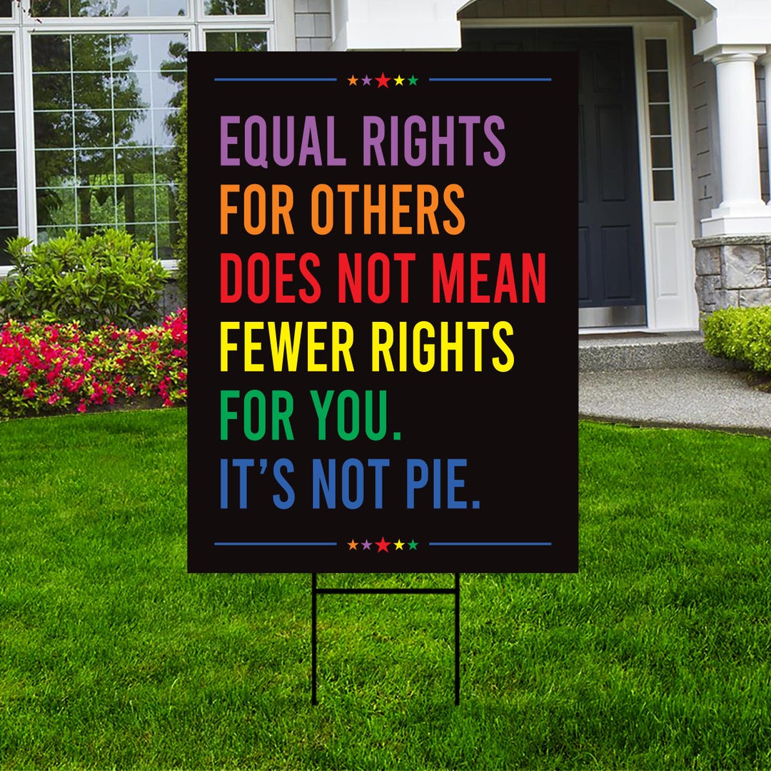 Equal Rights, No Kings in America Yard Sign - Resist Hate Lawn Sign ...
