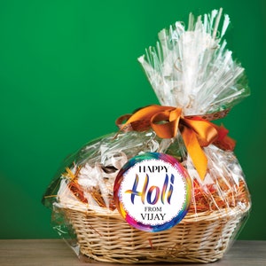 Personalized Happy Holi Stickers, Custom Hindu Spring Stickers, Happy ...