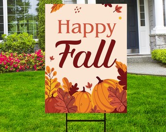Happy Fall Yard Sign - Etsy