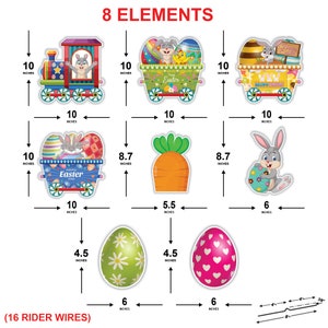 Easter Train Yard Sign Cutouts, Easter Theme Decorations Train, Easter ...