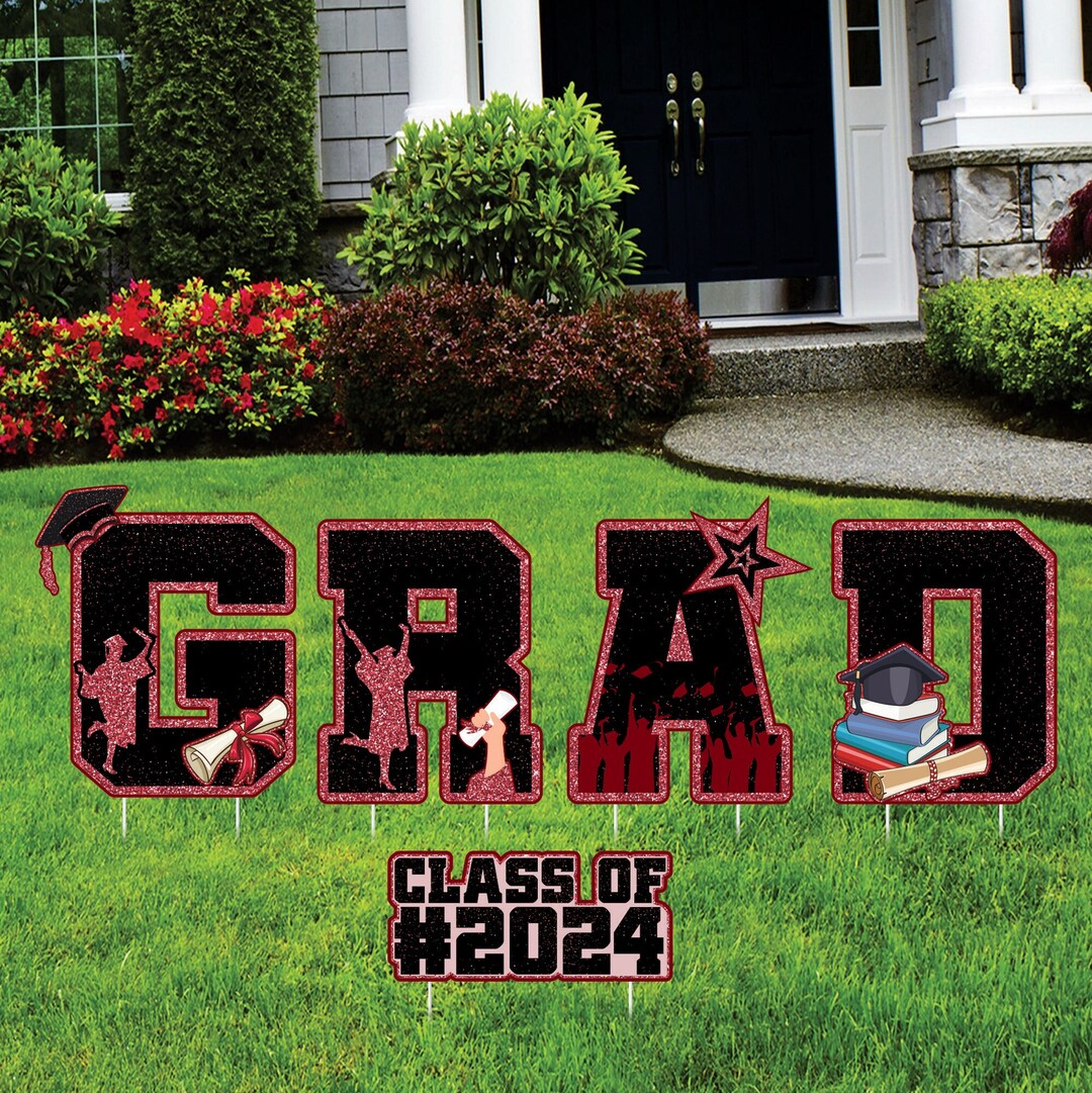 Graduation 2024 Yard Sign Letters, Class of 2024 Yard Cutouts for ...