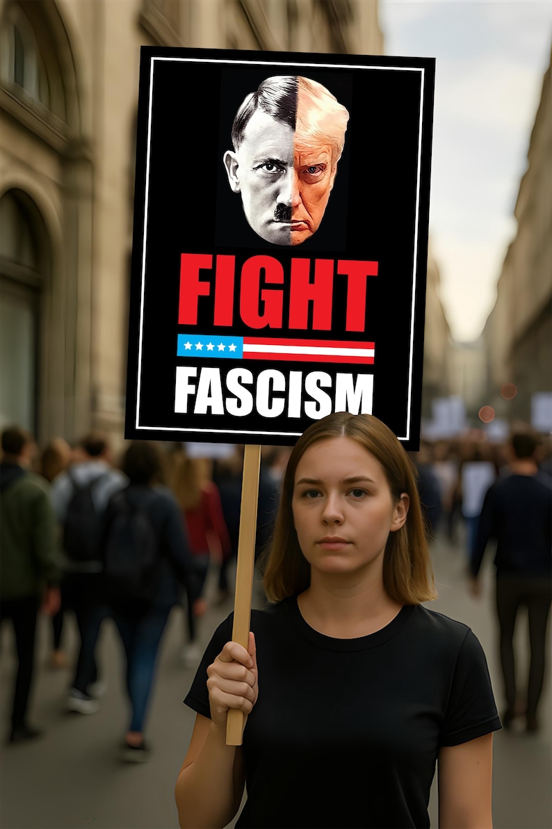 FIGHT FASCISM, No Kings in America Protest Sign, Anti-trump Resistance ...