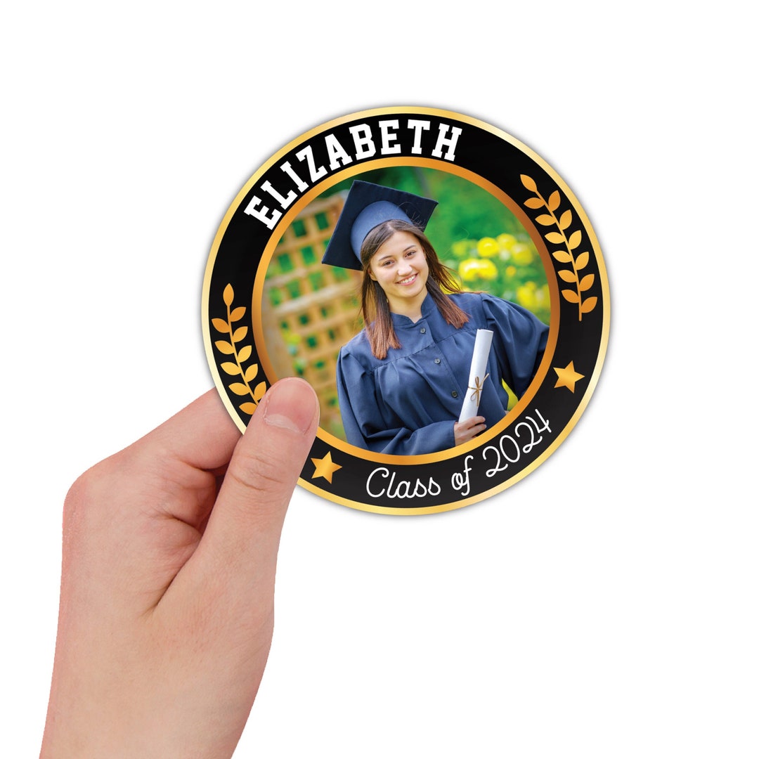Personalized Photo Graduation 2024 Stickers, Custom Class of 2024 ...