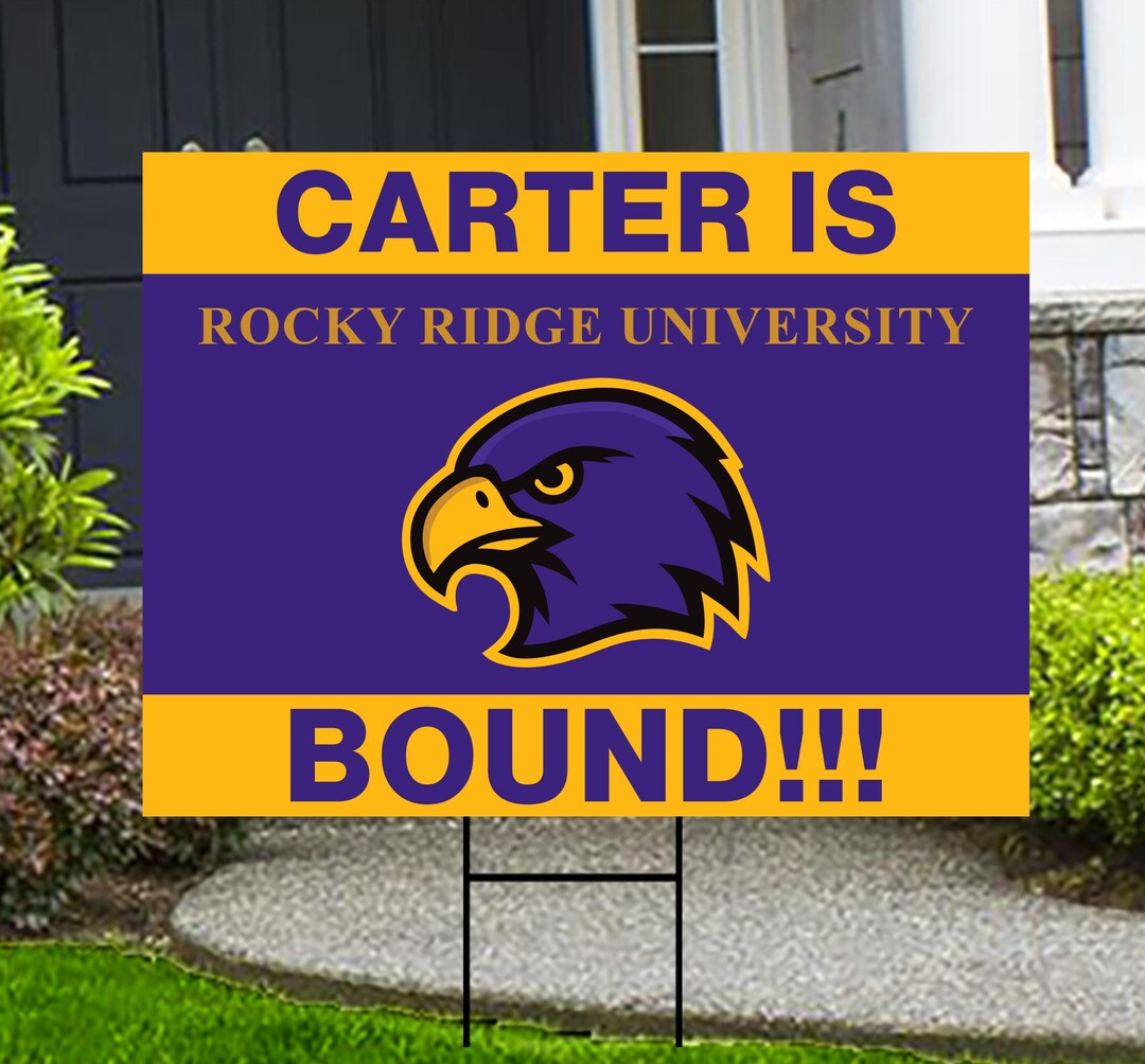 Personalized College Bound Yard Sign, College Logo Sign, Custom ...