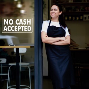 No Cash Accepted Sign Sticker - No Cash Accepted Waterproof Decal ...