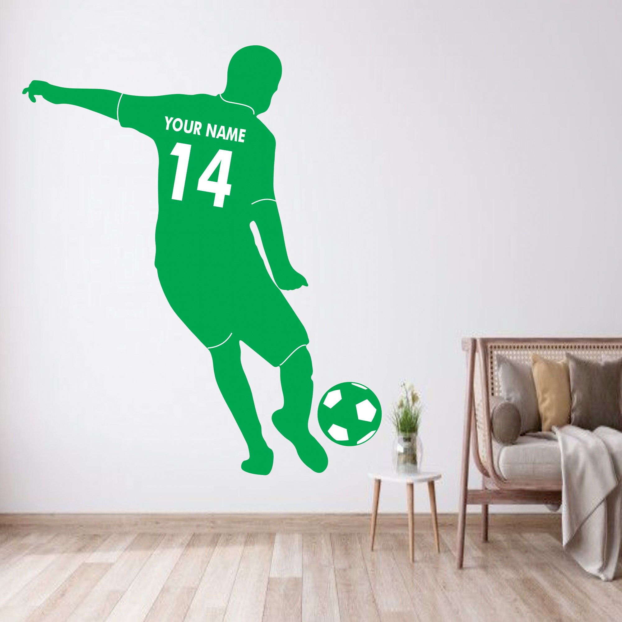 Soccer Wall Decal Personalized Custom Soccer Player Name - Etsy