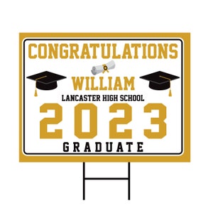 Custom Graduation Yard Sign 2023 Coroplast Grad Sign, Class of 2023 ...