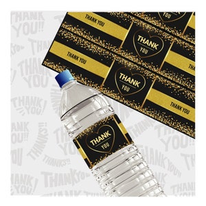 25 Pcs Thank You Water Bottle Labels, Thank You Water Bottle Wraps ...