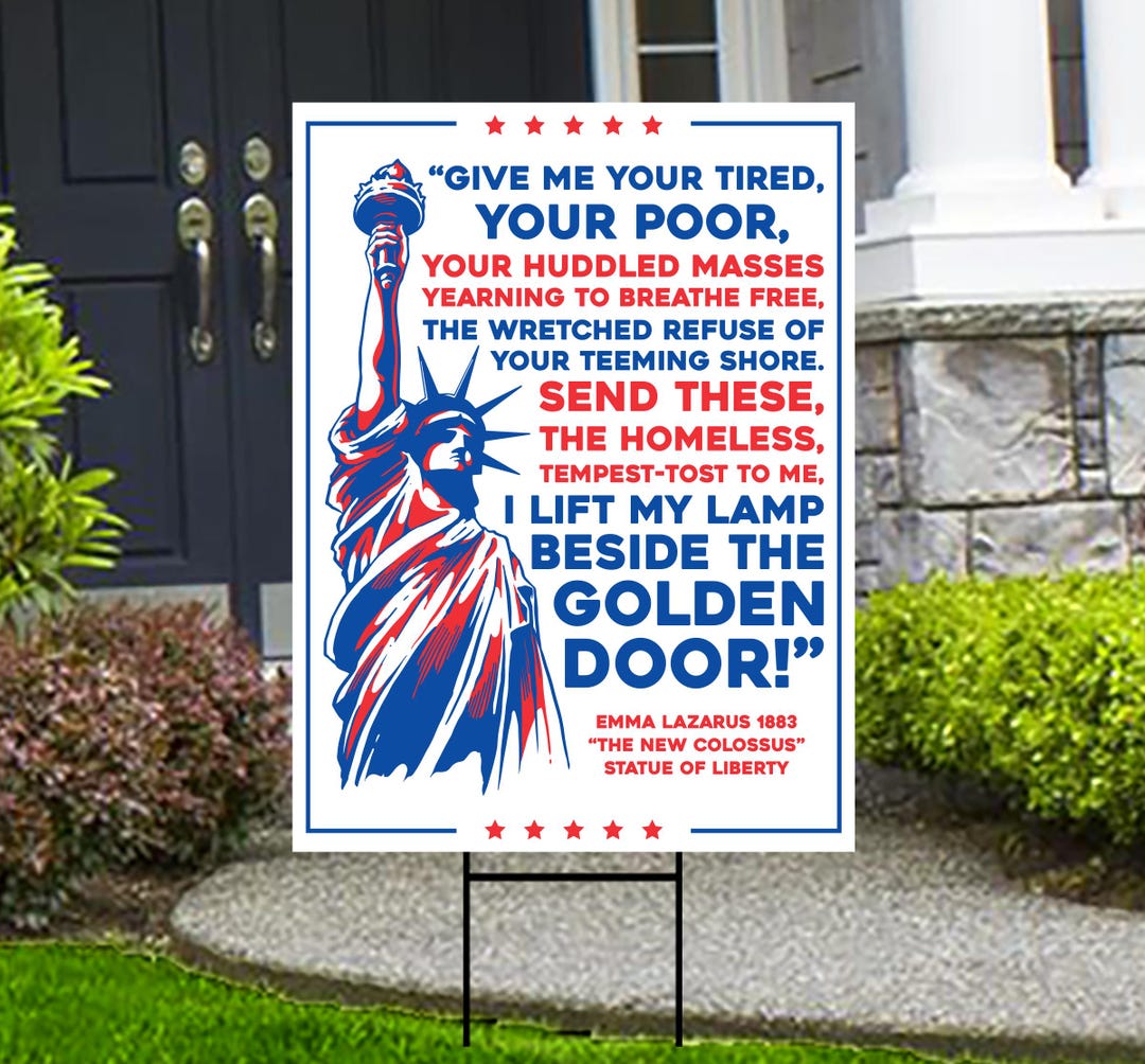 Statue of Liberty Yard Sign - Anti-trump Lawn Sign, Lady Liberty Sign ...