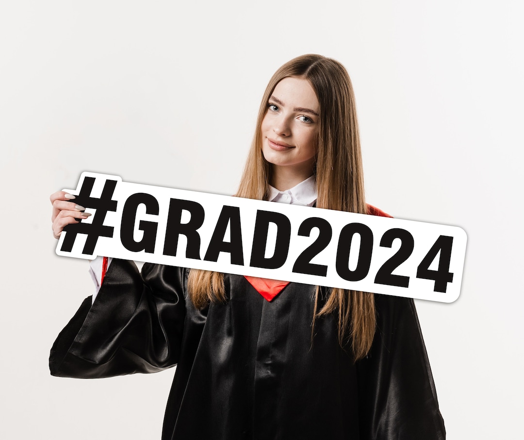 Personalized Hashtag 2024 Graduation Sign, PVC Custom Any Text Cutout ...
