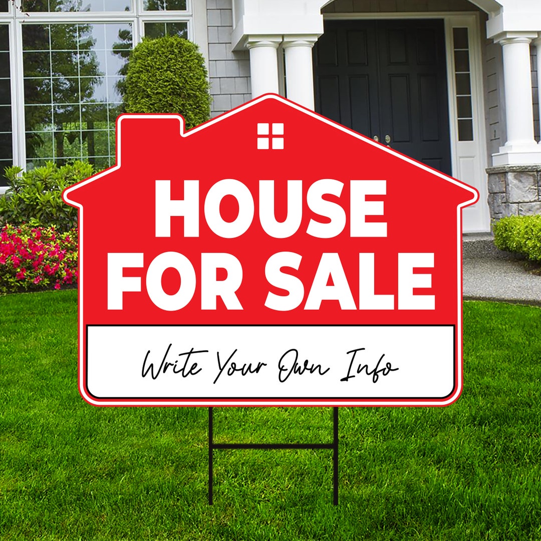 House for Sale Yard Sign - Coroplast for Sale Blank Sign, Write Your ...