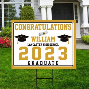 Custom Graduation Yard Sign 2023 Coroplast Grad Sign, Class of 2023 ...