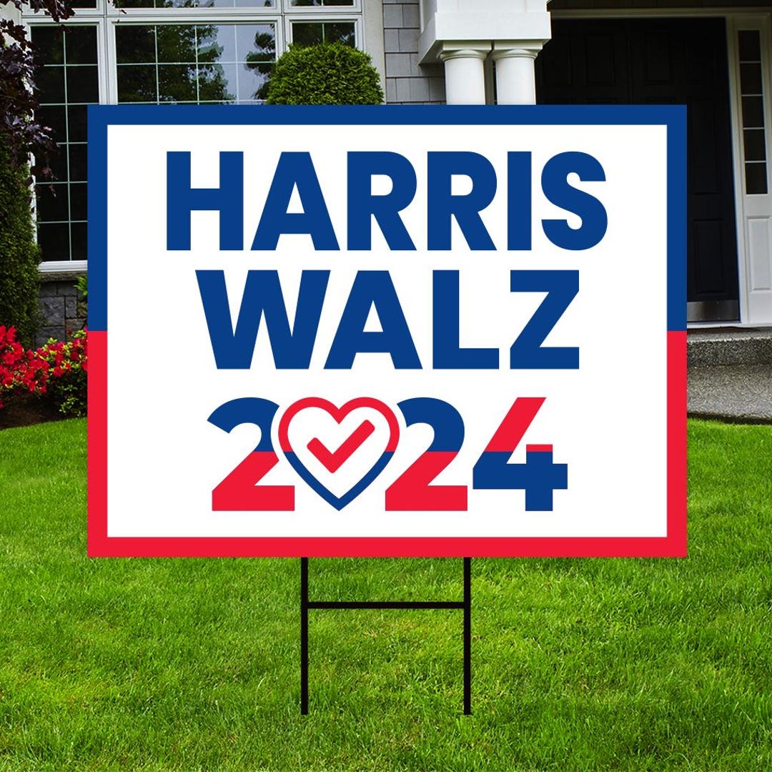 Harris Walz 2024 Obviously Yard Sign Coroplast Harris for President ...