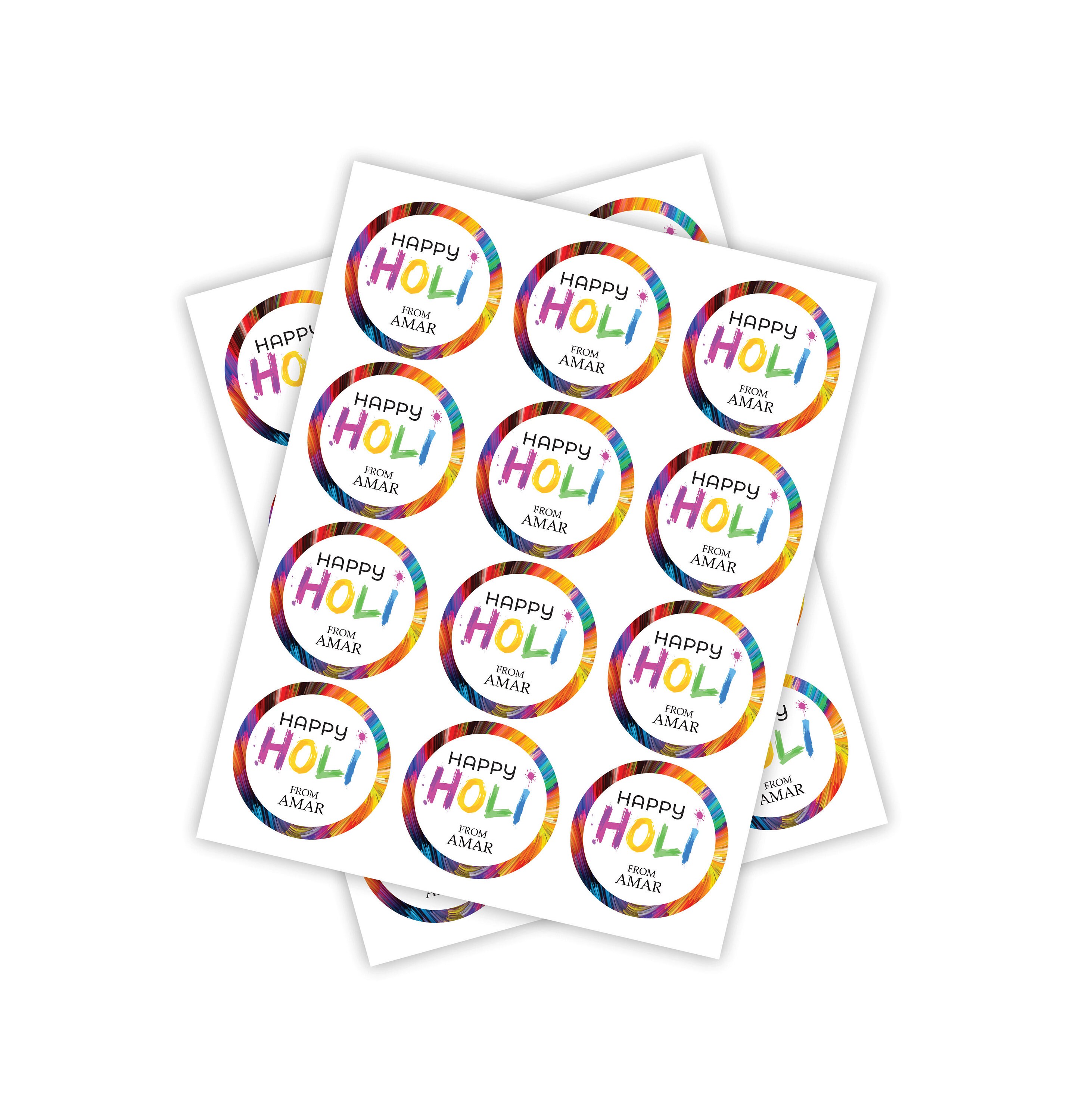 Personalized Happy Holi Stickers Custom Hindu Spring - Etsy